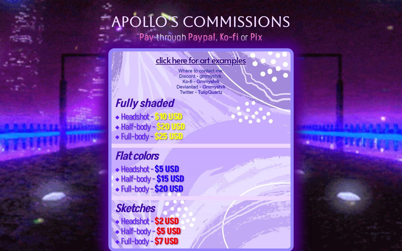 Apollo's commissions
